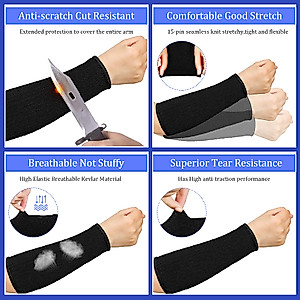 3 Pairs Arm Protectors for Thin Skin and Bruising Cut Resistant Forearm Sleeve Level 5 Arm Burn Protection Sleeve (Black, Royal Blue, Grey,7.9 Inch)