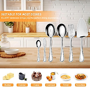 ELLERT Stainless Steel 12-Piece Dinner Knives Pack, Table Steak Knives Set for 12 (Silver 9 Inches)