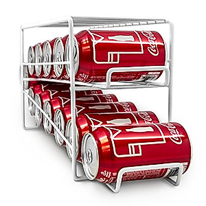 Sorbus Soda Can Rack Beverage Dispenser – Dispenses 12 Standard Size 12oz Soda Cans (White)