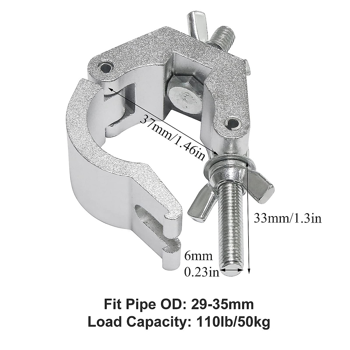 Clamp Hook Safety Rope Hanging Device,Hang on Truss,Use For Moving Head Beam,Led Par Light Stage Lighting Accessories (29-35mm 50kg)
