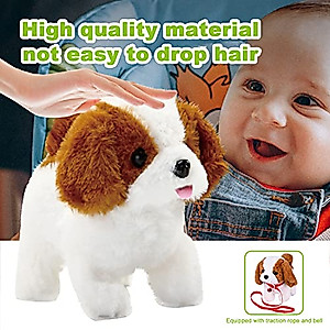 Super JAKES Fake Dog,Plush Toy Puppy,Electronic Interactive Pet Dog - Walking, Barking, Tail Wagging, Stretching Companion Animal for Kids,Barking Dog Toy(Saint Bernard)
