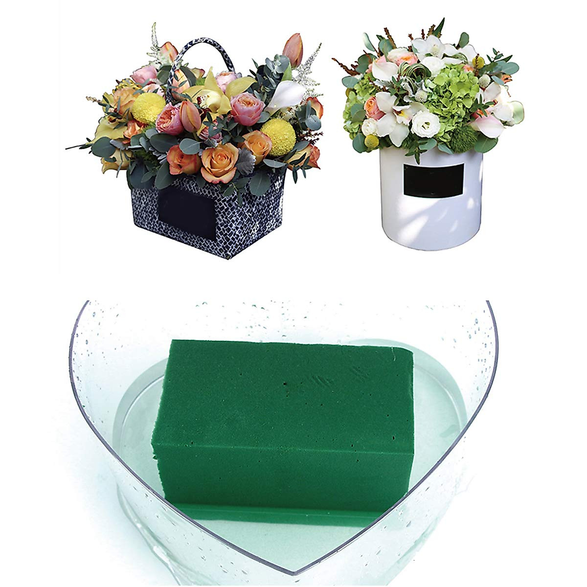 6 PCS Floral Foam Bricks, Florist Flower Foam Green Bricks Flower Arrangement Brick Supplies for Florist Craft