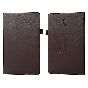Tablet PC Case Texture Leather Tablet Case Compatible with Samsung Galaxy Tab A 10.5 2018 SM-T590 Slim Folding Stand Folio Protector Shockproof Back Cover with Holder Tablet Home (Color : Brown)