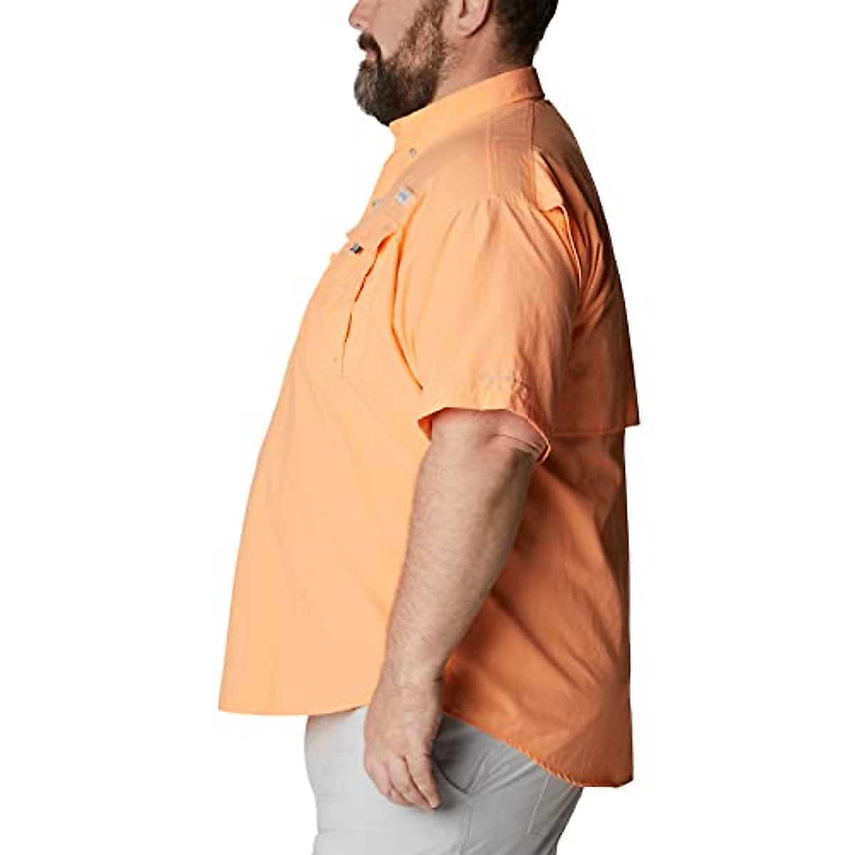 Columbia Men's Bahama II UPF 30 Short Sleeve PFG Fishing Shirt, Bright Nectar, Large