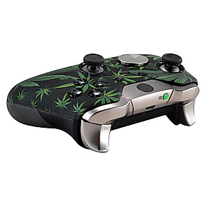 eXtremeRate The Great Wave Patterned Front Housing Shell Faceplate for Xbox One Elite Controller Model 1698 with Thumbstick Accent Rings - Controller NOT Included