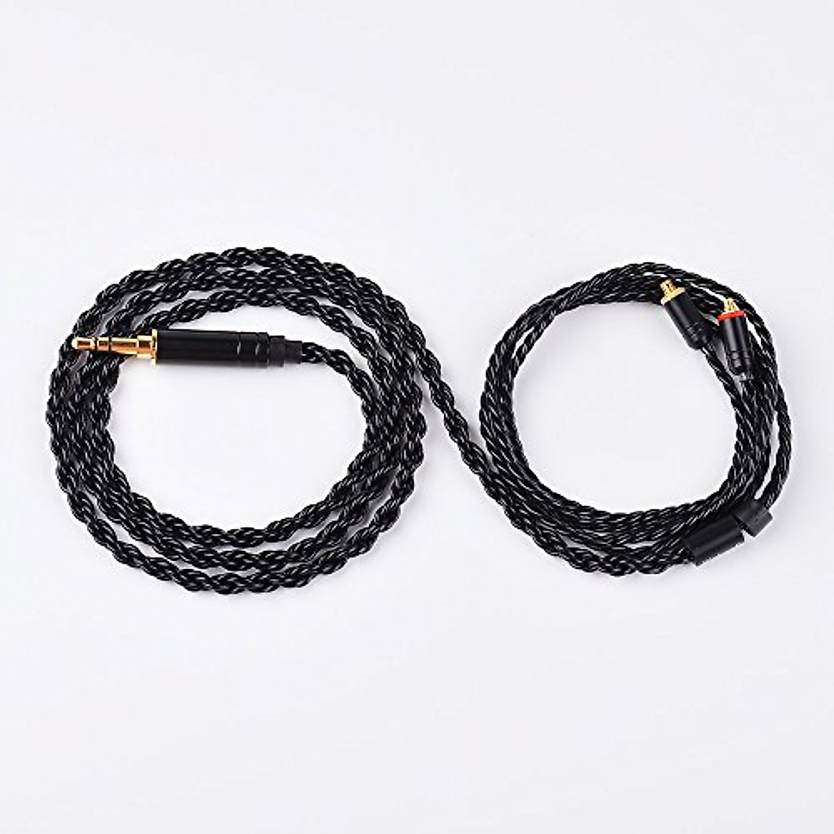 Kinboofi 6 Core Upgrade Silver Plated Replacement Cable,Black MMCX Detachable Earphone Cable Replacement Earphone Wire for Shure 846 535 215 315 MAGAOSI K5 LZA4 T2 T3 Plus(3.5mm Audio Jack, MMCX)