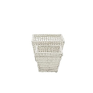 Deco 79 Farmhouse Cotton Storage Basket, 9", 8"H, White