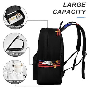 American Eagle USA Flag Travel Backpack Lightweight 16.5 Inch Computer Laptop Bag Casual Daypack for Men Women