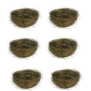 6pcs Artificial Bird Nest Birdhouses Garden Nature Art Craft Wedding Home Decoration - Coffee
