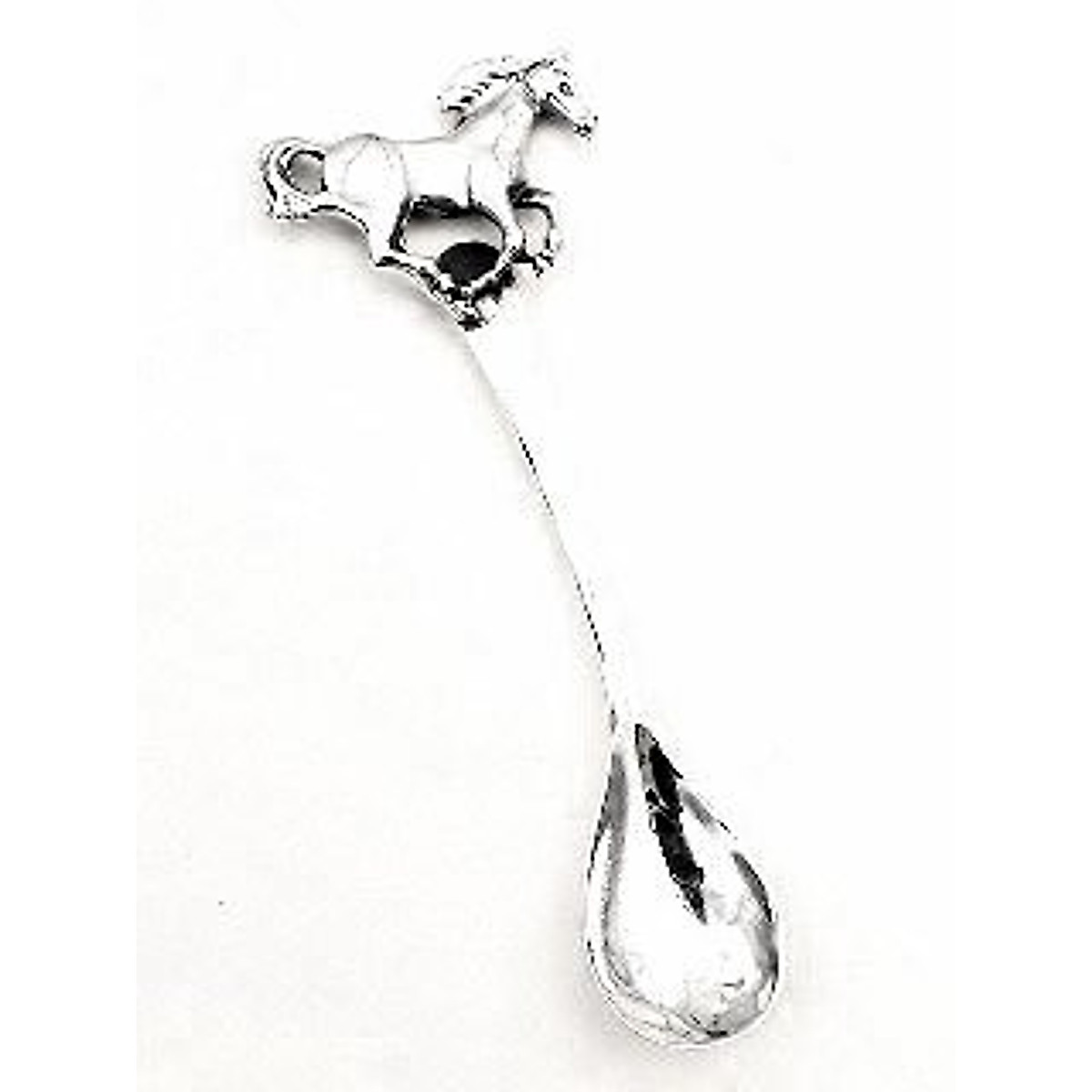 Unusual Running Horse Sterling Silver Salt Spoon