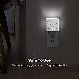 AICLIV Night Light, LED Night Lights Plug Into Wall - Smart Dusk to Dawn Sensor Activated, Energy Efficient Nightlight for Hallway, Kids, Nursery, Bedroom, Bathroom, 2 Pack (White Marble)
