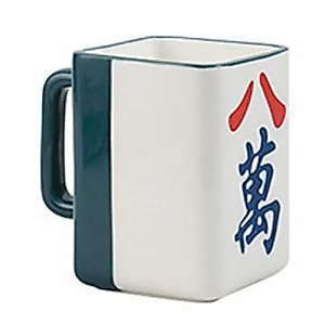LmlJoo Mahjong coffee cup（400ml） Mahjong Gifts for Women and Men, Funny Gifts for Mahjong Lovers (Red)