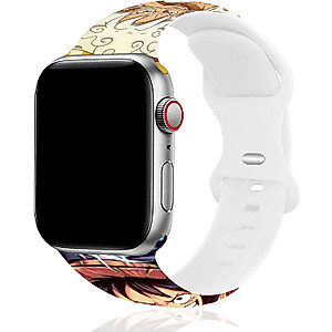 Anime Watch Band Compatible with Apple Watch Band 38mm 40mm 41mm Fashion Personality Soft Silicone Watch Bands Boys and Girls for iWatch Series 9 8 7 6 5 4 3 2 1 SE