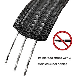 Onefeng Sports 800lbs Lockable Tie Down Straps with 3-Digit Password Buckle Include 3 Steel Cables 1.5" Width Keep Kayak Surfboard Paddleboard Canoe Safe 2pack Each Strap 10FT