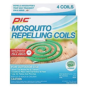 PIC Mosquito Repelling Coils, 4 Count Box, 6 Pack - Mosquito Repellent for Outdoor Spaces (24 Coils Total)