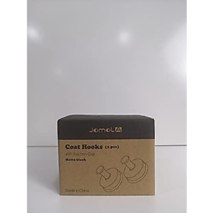 JOMOLA 2PCS Stainless Steel Suction Cup Hook Bathroom Towel Holder Utility Shower Hooks Hanger for Towel Storage Kitchen Utensil Vacuum Suction Cup Hooks, Matte Black