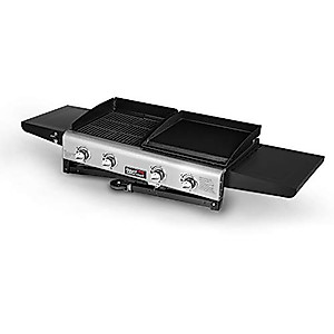 Royal Gourmet GD401C 4-Burner Portable Propane Flat Top Gas Grill and Griddle Combo, Black