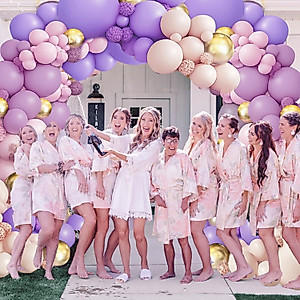 Pink And Purple Balloon Arch Kit, Dusty Purple Pink Metallic Gold Balloons Arch Kit for Women Girls Birthday Wedding Baby Shower Bridal Shower Party Decorations