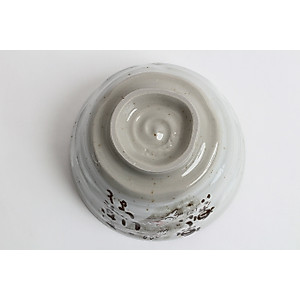 Mino ware Japanese Pottery Rice Bowl Running Rabbits Gray Sanaegama made in Japan (Japan Import) KSC002