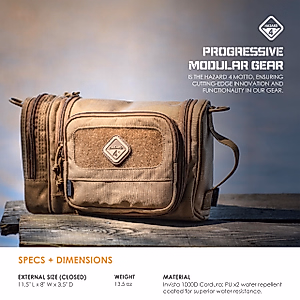 HAZARD 4 Reveille: Rugged Grooming Kit/Heavy-Duty Toiletry Bag - Black, 11.8 x 8.3 x 4.7 inches