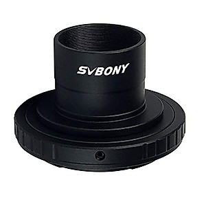 SVBONY Telescope Photo Adapter, T Adapter and T2 T Ring Adapter 1.25 inch Telescope Accessory Compatible for Nikon Camera and Telescope