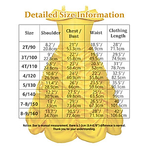 knemmy Princess Costume Dresses for Girls Costumes Halloween Cosplay Birthday Outfit Yellow