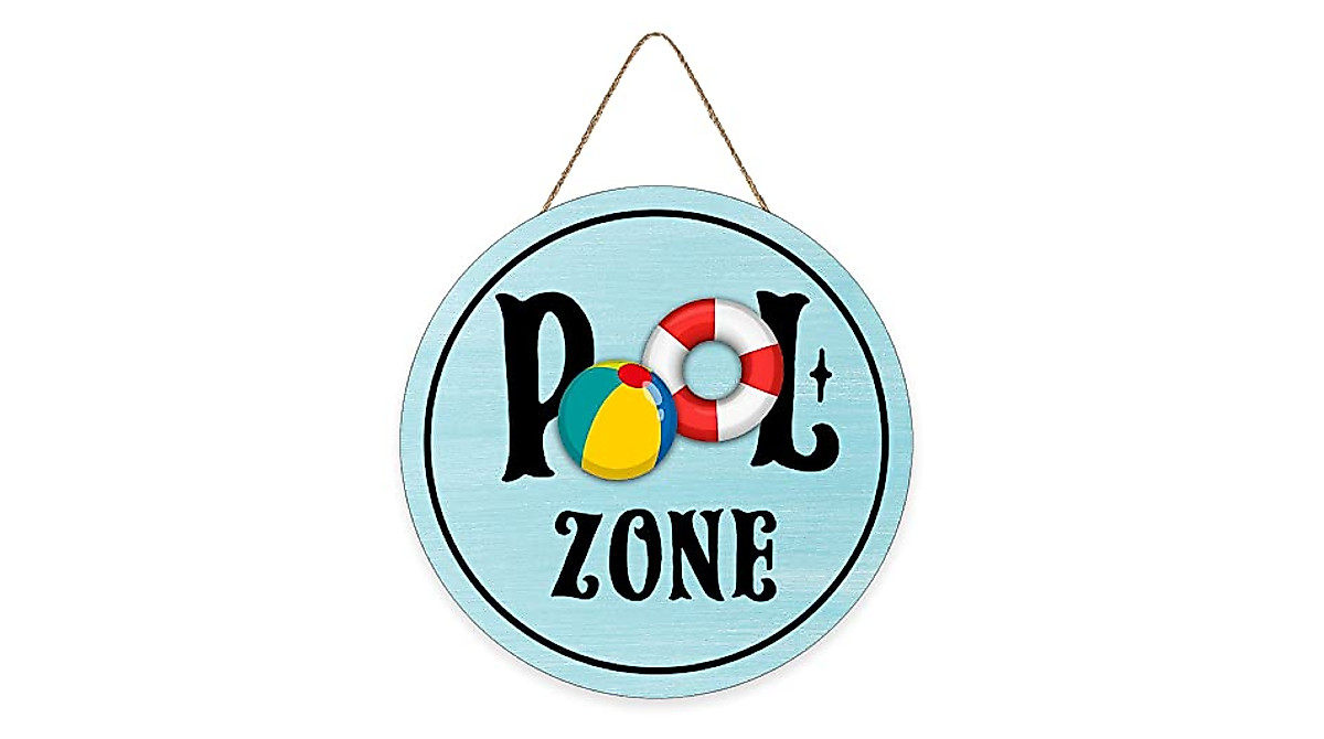 Funny Pool Zone Wood Sign - Perfect for Summer Decor & Parties