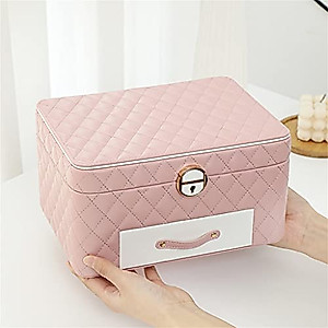 ZSEDP 3-Layer Large Jewelry Box High Capacity Jewelry Casket Storage Organizer Leather Travel Beauty Boxs for Women (Color : Black-JoJo's Bizarre Adventure1, Size