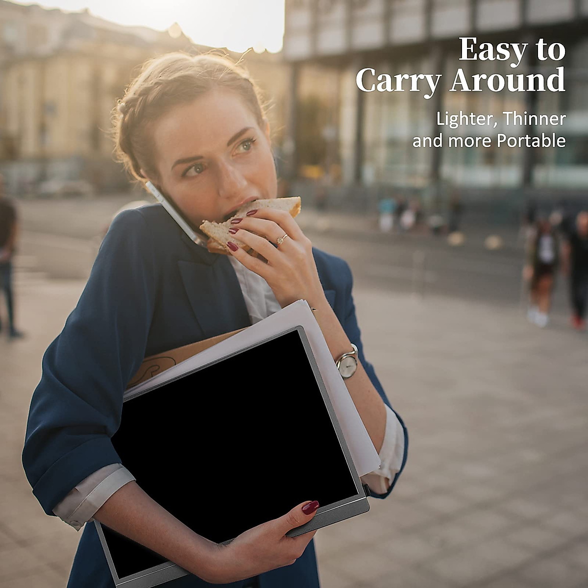 KYY Portable Monitor 15.6inch FHD 1080P USB-C Laptop HDMI Gaming Monitor w/Premium Smart Cover & Dual Speakers, External HDR Computer Display for PC MAC Phone Xbox PS4 Switch