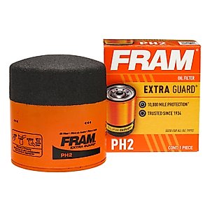 FRAM Extra Guard PH2, 10K Mile Change Automotive Replacement Interval Spin-On Engine Oil Filter for Select Vehicle Models