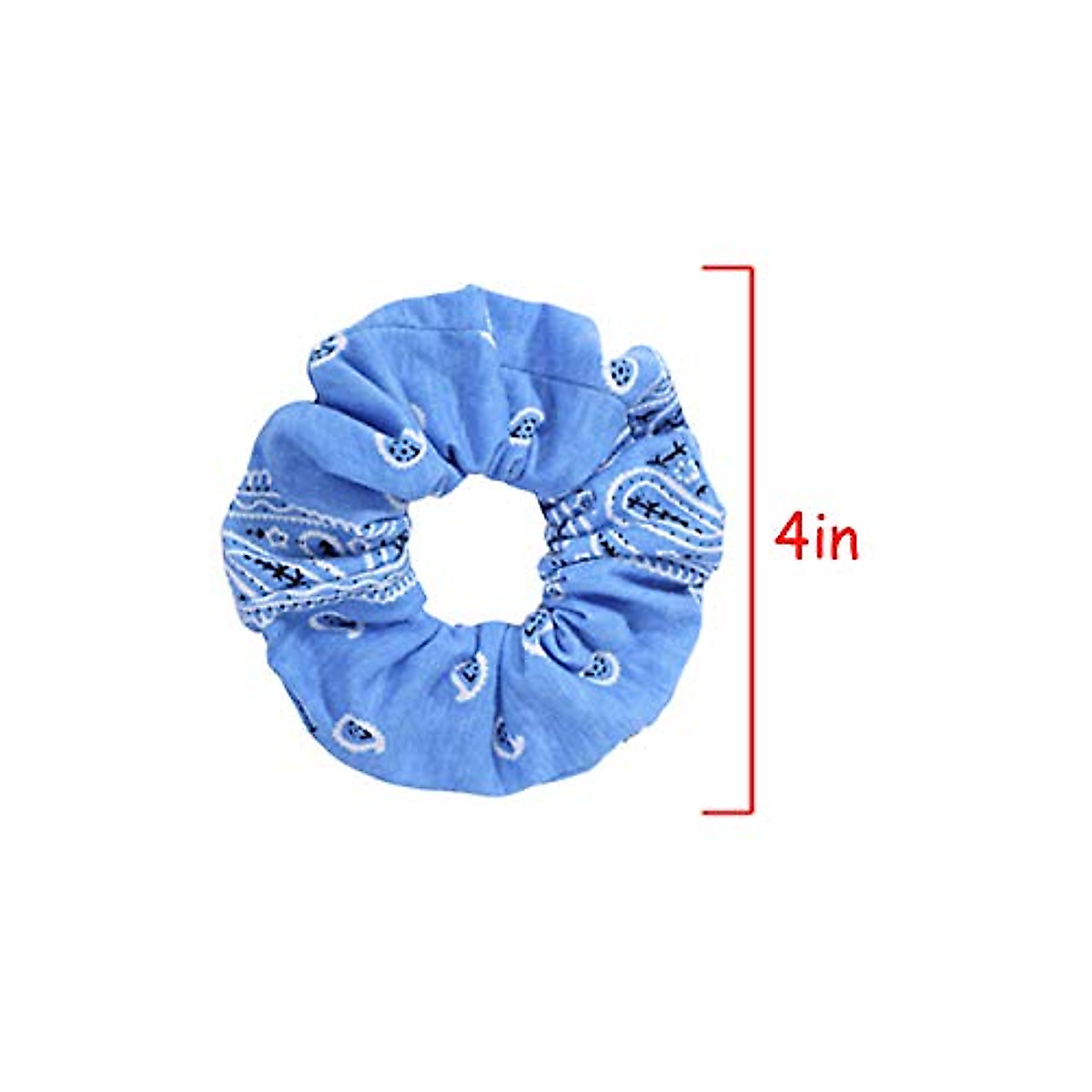 Bandana Print Scrunchies Hair Ties, 5PCS Cotton Hair Elastics for Women
