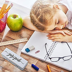 Four-Sided Inspirational Block Sign Rustic Wooden Blessed Gather Thankful Grateful Sign Tabletop Block Decor for Office Home Farmhouse Tabletop, Bookshelf, Tiered Tray Decor