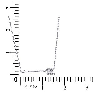 Round Cubic Zirconia Arrow Pendant Necklace 14k White Gold Over Sterling Silver with 16" Chain