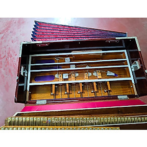 Ladies Scale Changer Kolkata Harmonium 9 stoppers 3¾ Octaves Gorgeous Lacquer Polish on Full Teakwood Construction Male Female Bass Premium Palitana Reeds