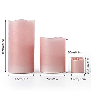 Furora LIGHTING Pink Real Wax Flameless Candles with Remote and Timer, 4 Pillars and 4 Votives Pack of 8, LED Flickering Candles for Home Décor, Battery Included