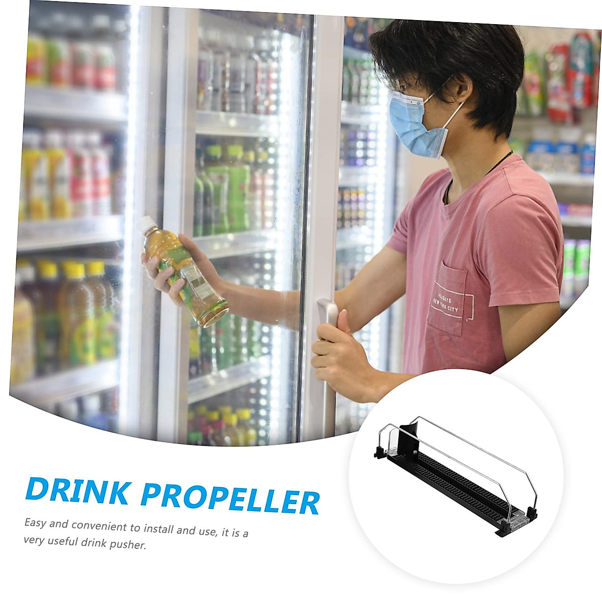 Angoily Propeller Mini Frigde Magnetic Drink Holder Mini Vending Machines Drink Plastic Replenishment Pusher Fridge Soda Can Organizer Mini Fridge Organizer Drink Pusher Drink Puller Food