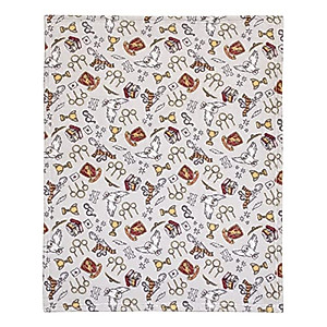 Warner Brothers Harry Potter Magical Moments Grey and White Super Soft Baby Blanket