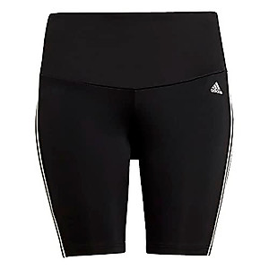 adidas womens 3-Stripes Short Tights Black/White Large