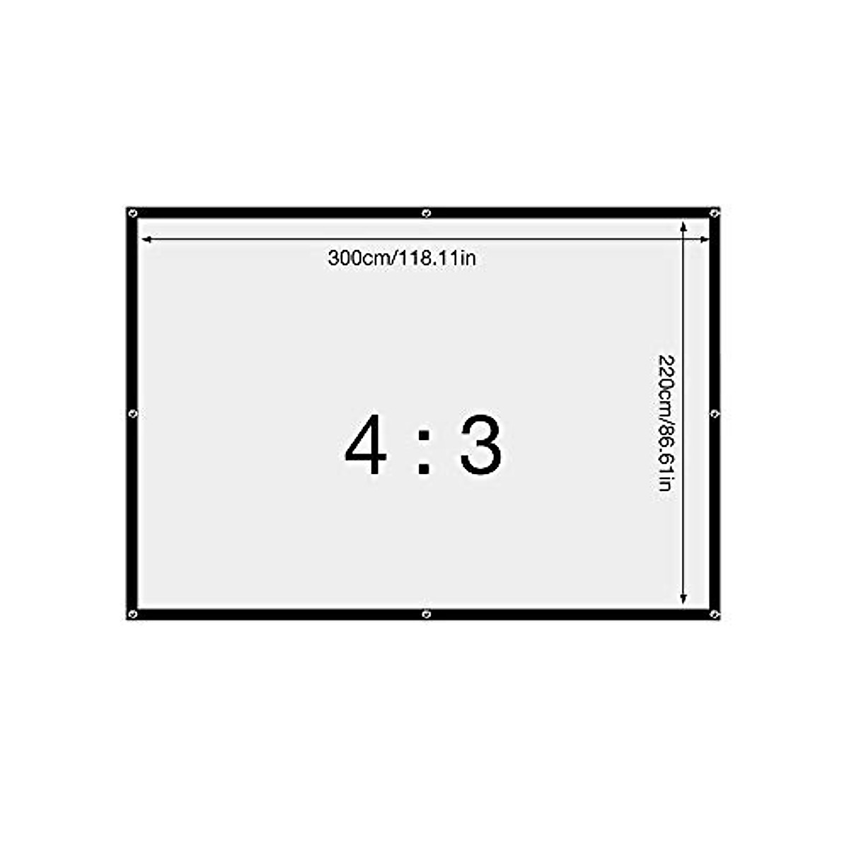 BBSJ Projection Screen 150 Inch 4:3 Portable Folding Movie Screen Crease-Resist Indoor Outdoor Projector Screen for Home Theatre