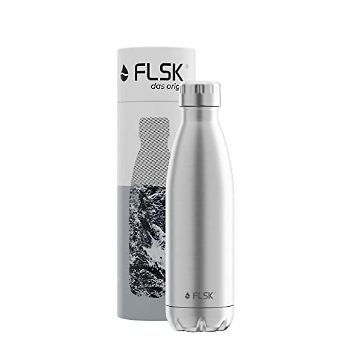 FLSK Original Stainless Steel Drinking Bottle • Suitable for Carbonated Drinks • Vacuum insulated Bottle • Keeps beverages Hot for 18 hours and Cold for 24 hrs • BPA-free and Rustproof