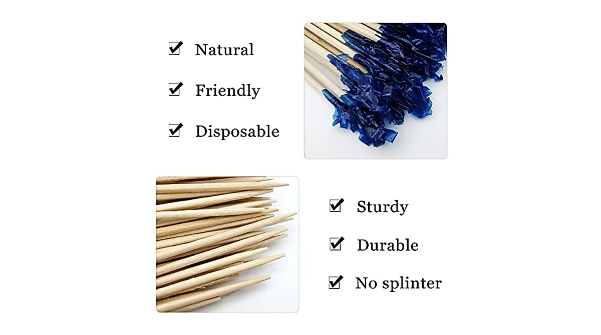 BLUE TOP Wood Frill Picks - 1000 Colorful Toothpicks