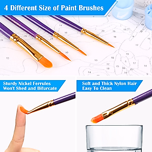 WISKALON Paint by Numbers for Adults Kids DIY Oil Painting by Numbers Kits on Canvas with 3X Magnifier, Acrylic Paints and Brushes - Colorful Elephant Father and Son 40cm x 50cm (Without Frame)