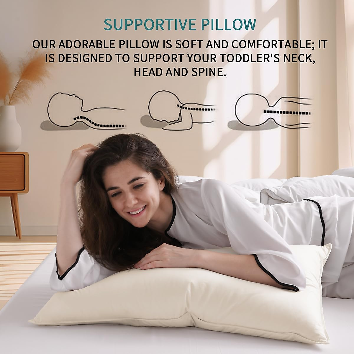 LOFE Organic Pillow with Pillowcase - 20x26 Standard Pillow with 100% Organic Cotton Shell, Adjustable Loft Organic Standard Pillow, Machine Washable, Soft, Perfect for Youth&Adults