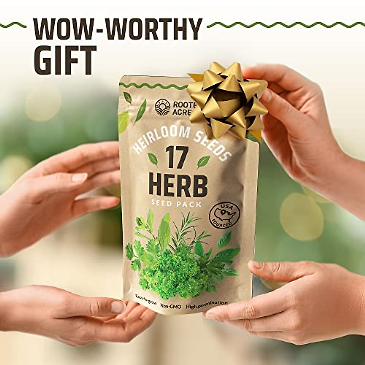 17 Herb Culinary Seed Vault - 5200+ Herbs Seeds for Planting Indoor or Outdoor Garden - Heirloom, Non GMO | Hydroponic Herb Garden Seeds with High Germination | Cilantro, Mint, Chives, Basil, Parsley
