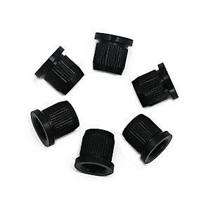 Metallor Guitar String Mounting Ferrules Through Body Mounts String Caps for Tele Telecaster Style Electric Guitar Parts Replacement Set of 6Pcs. (Black)