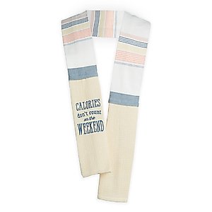 DEMDACO Calories Don't Count Extra Long Cotton Blend Over The Shoulder Kitchen Towel Boa