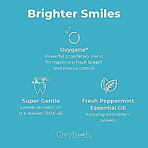 Oxyfresh Pro Formula Fresh Mint Toothpaste – Gentle Low Abrasion - Cosmetic Fluoride Free Formula - Great for Sensitive Teeth and Gums with Natural Essential Oils. 5.5 oz.