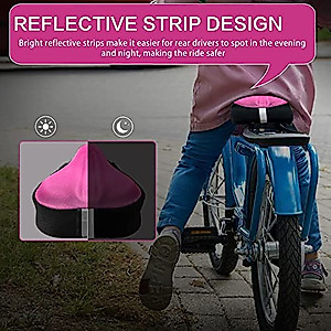 TOMDLING Kids Gel Bike Seat Cushion Cover, Breathable Memory Foam Child Bike Seat Cover, Seat Cushion for Children's Bicycle, with Water and Dust Resistant Cover, 9"x6" (Pink)