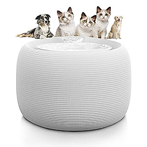 Cat Water Fountain, 84oz/2.5L Pet Water Fountain for Cats Inside, Ultra Quiet Automatic Cat Water Dispenser, Silent Pump with Dry-Run Protection, Dual Mode for Cats, Small Dogs