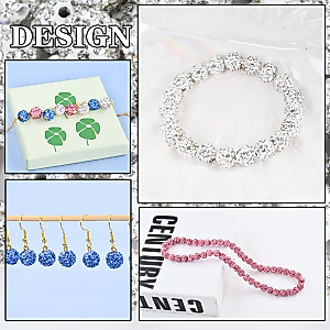 100pcs 10mm Rhinestone Clay Beads for Crafting - Ice Collection Baseball Bling Style, Round Shamballa Disco Ball Design, Fancy Sparkle for DIY Necklace Jewelry Making Christmas Decorations (White)